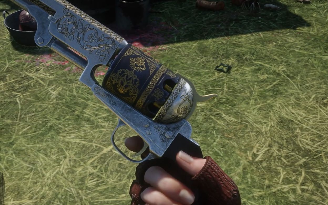 【荒野大镖客2】初见海军左轮手枪。