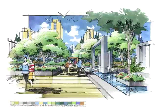 景观设计手绘马克笔