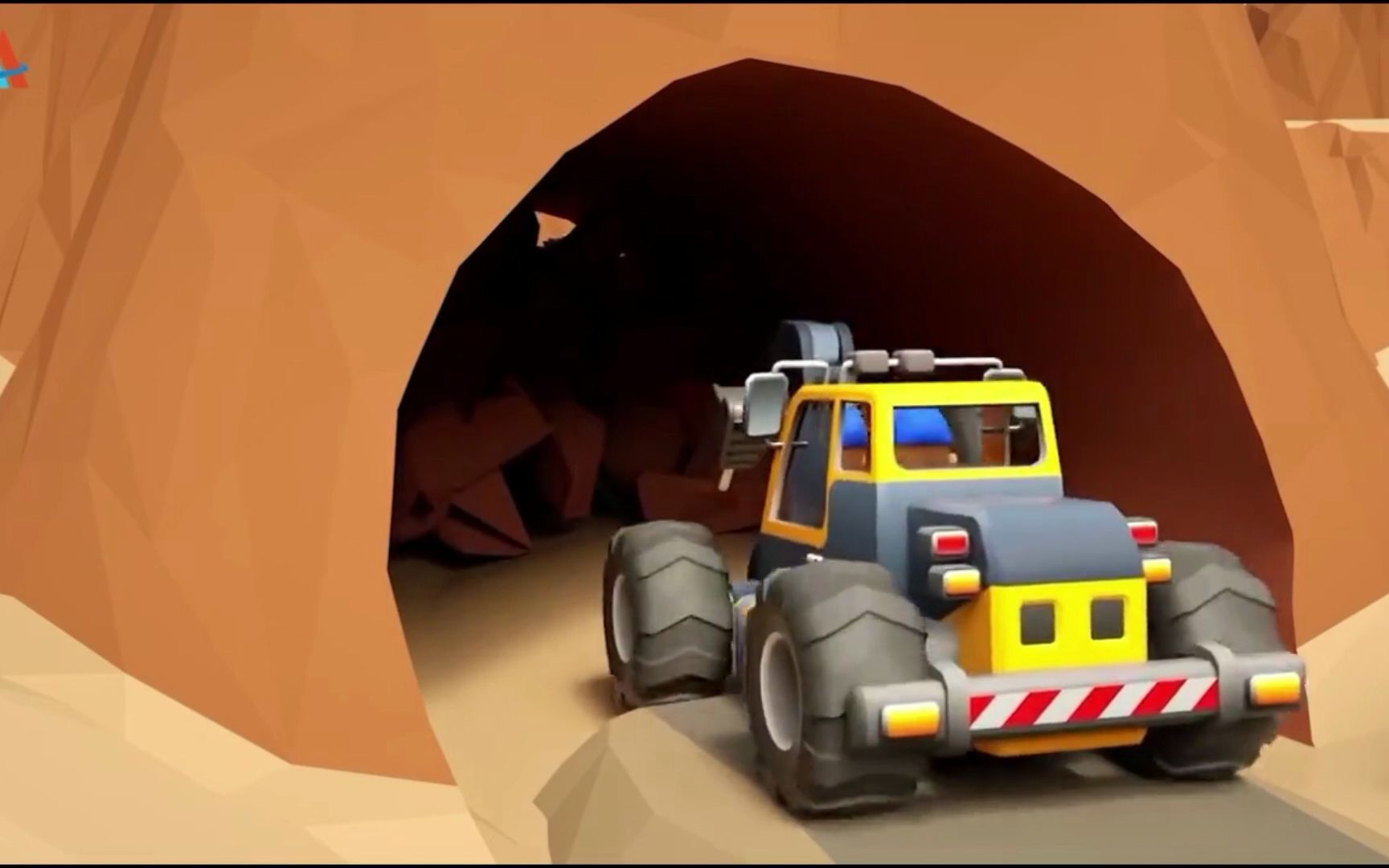 工程车动画之趣味篇:工程车合力修建隧道,这样火车就可以过来啦.