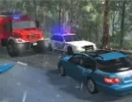 BeamNG:消防车和救护车开足马力冲向交通事故现场,拟真车祸模拟