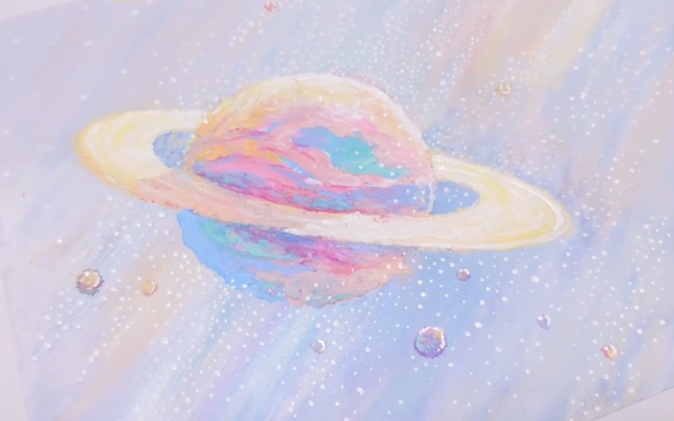 【油画棒】如晨星-教程 高尔乐-马卡龙色怎么画都好看 临摹
