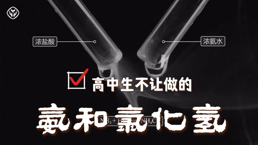 氨与氯化氢反应什么样子你肯定没见过 高中化学必修2实验网课