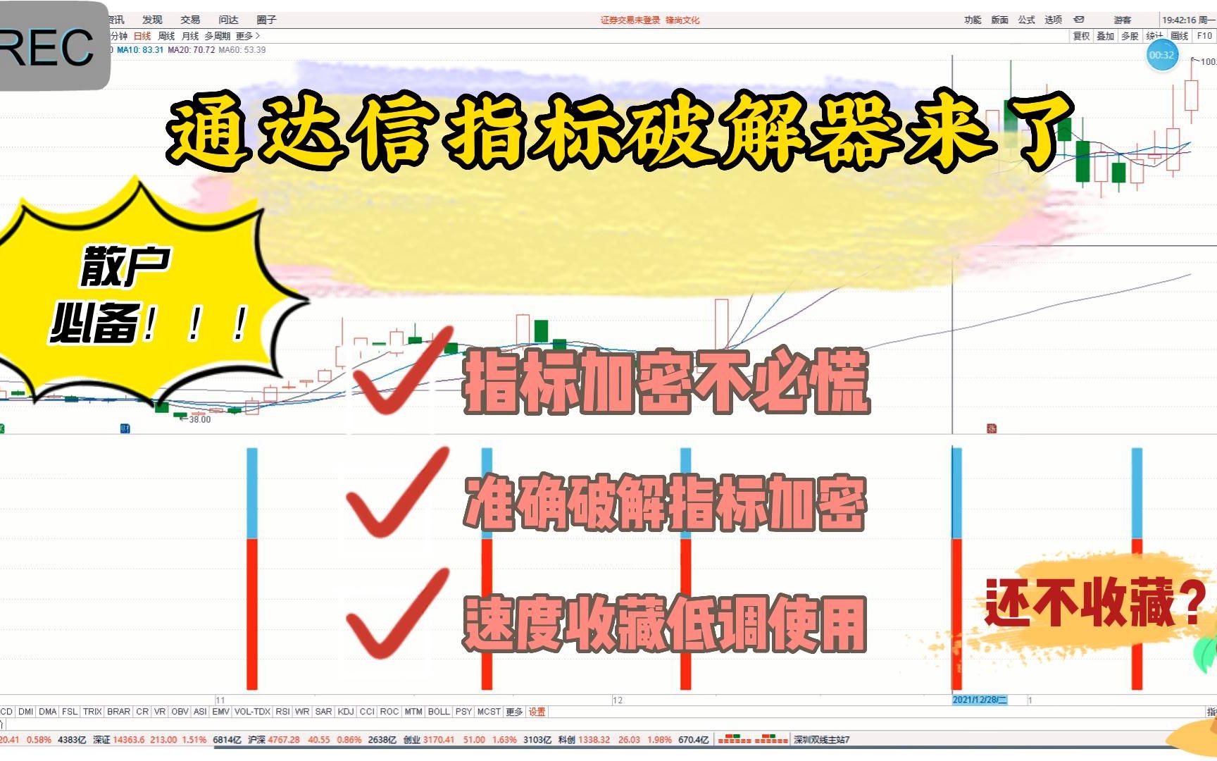 指标加密不要慌,通达信指标破解器来了,请散户速度收藏低调使用,准确...