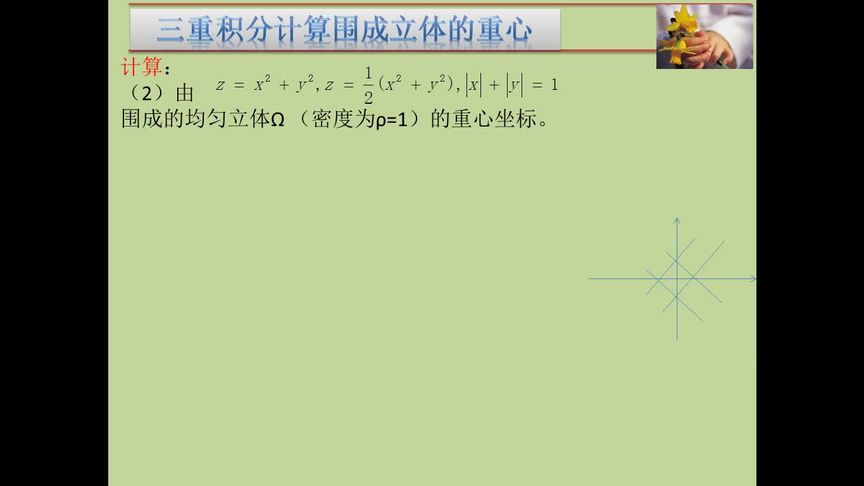考研高数:利用三重积分计算几何体的重心,物理应用是重点