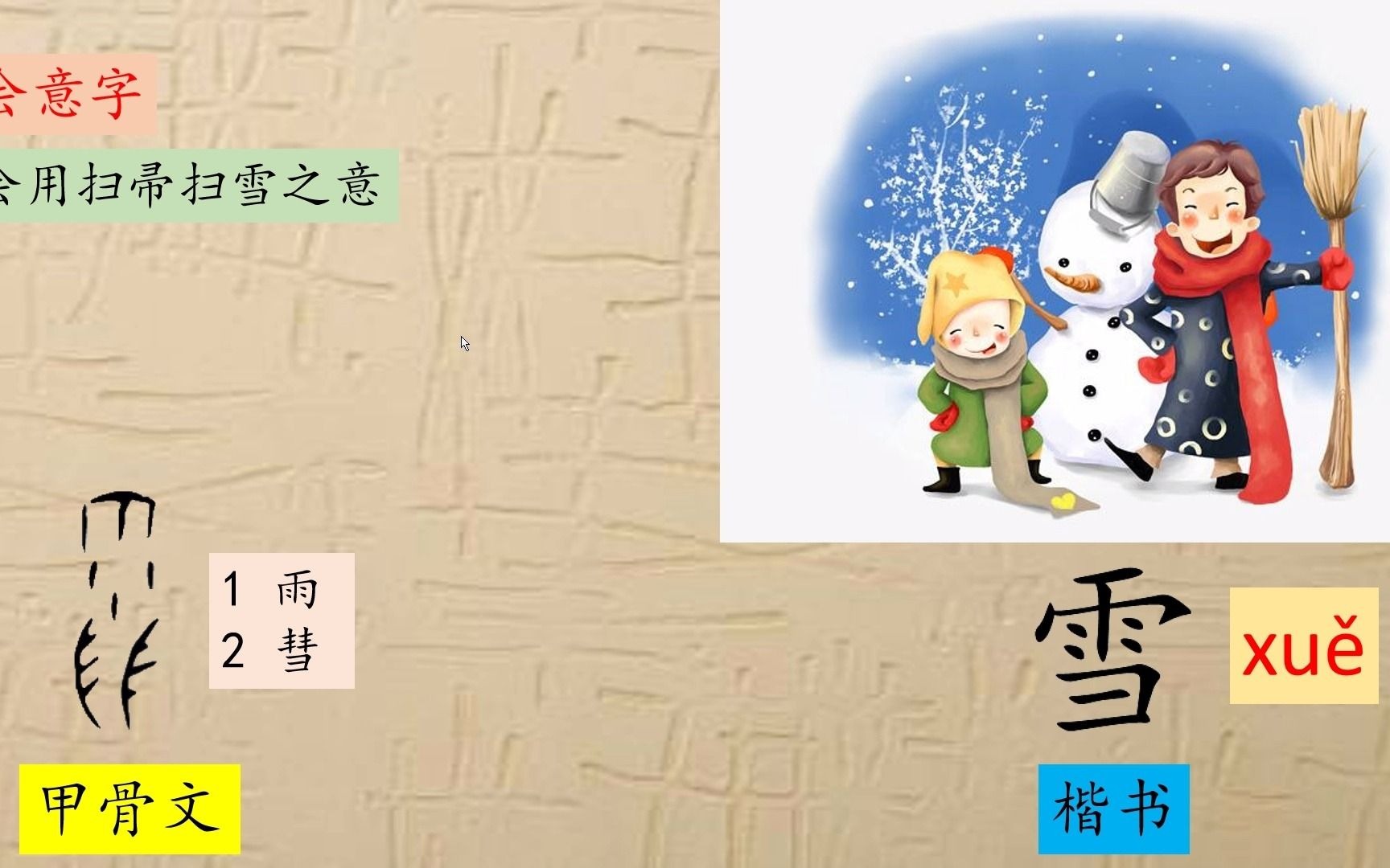 73、雪,为什么是雨字头,汉字演变,汉字,趣味识字,象形字甲骨文