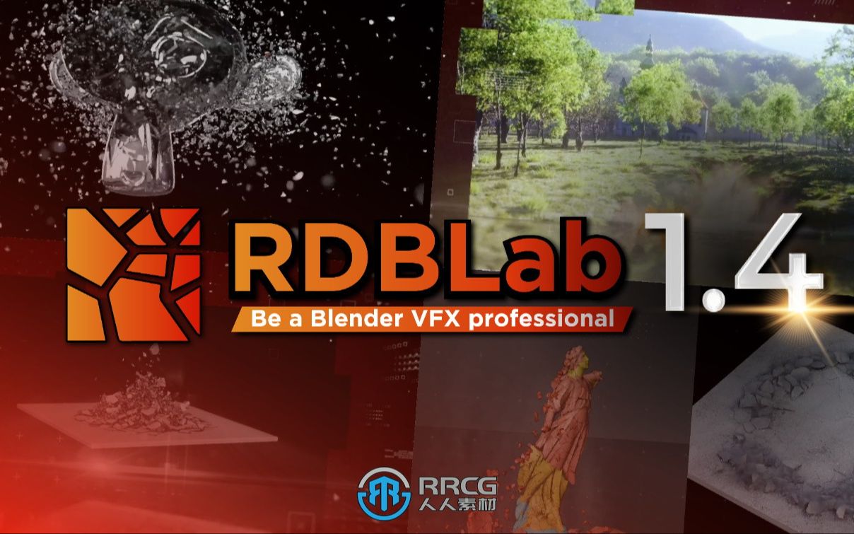 RBDLab断裂破碎Blender插件 演示视频 RRCG