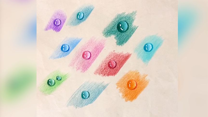 零基础画不出水珠透亮感?看完美院老师这个教程,“99%”学会了