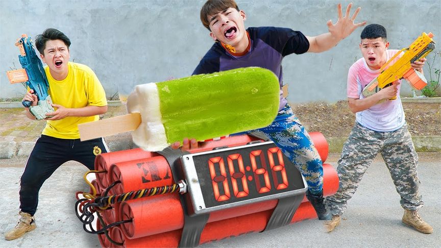 真人CS:用冰淇淋定时的炸弹,谁拿谁要倒霉!