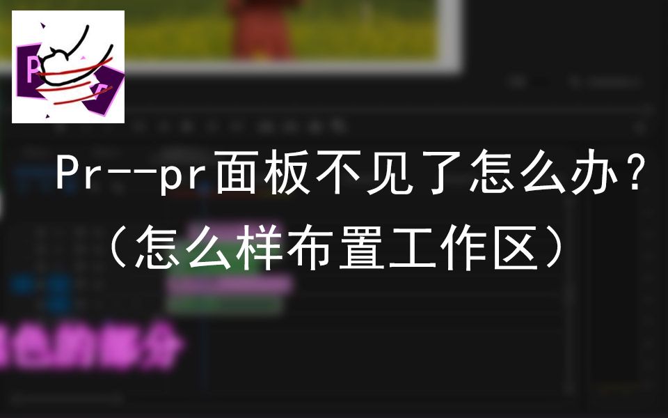 Pr--pr面板不见了怎么办?(怎么样布置工作区)