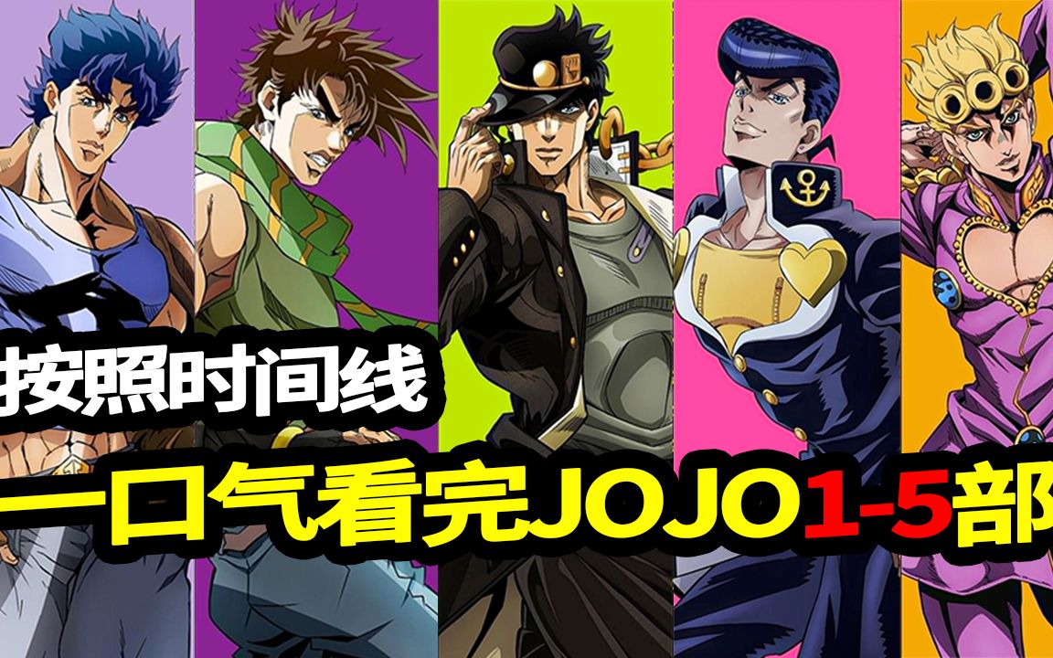 JOJO时间线!一口气看完JOJO系列1-5部!【JOJO的奇妙冒险】