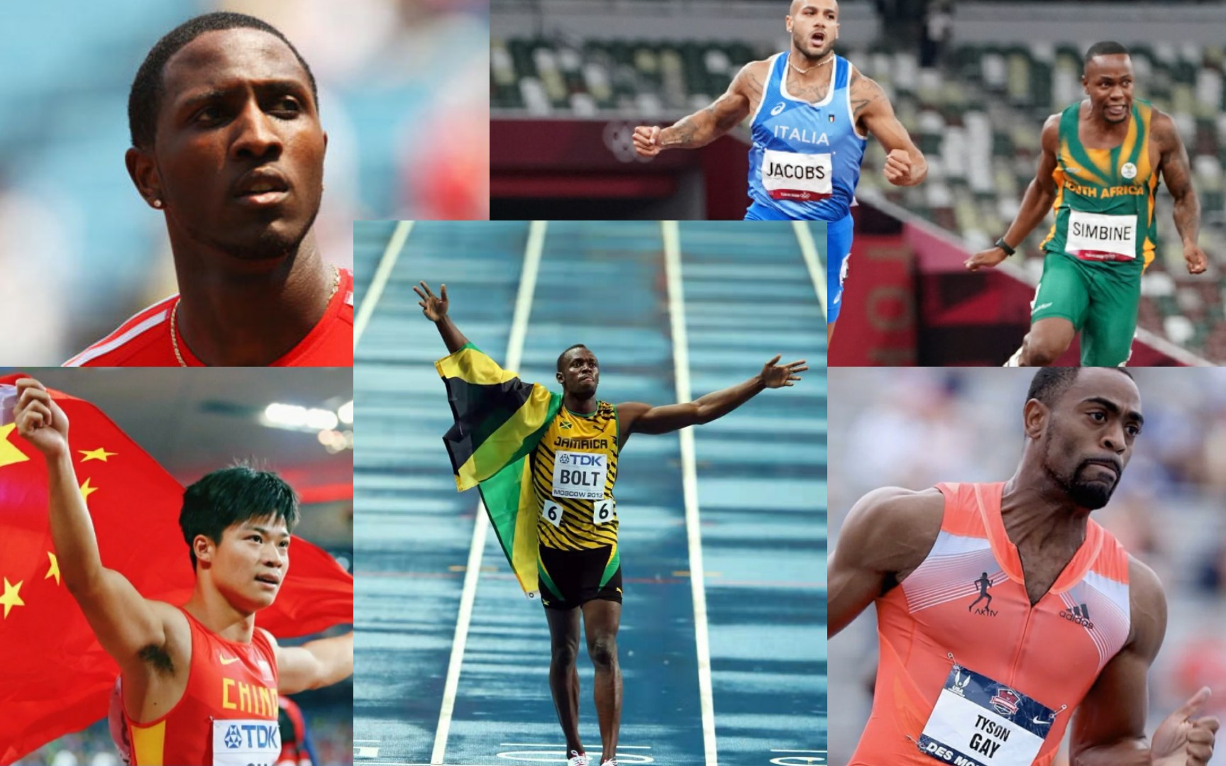 世界各国前六个百米记录,苏神为中国赢得第五名