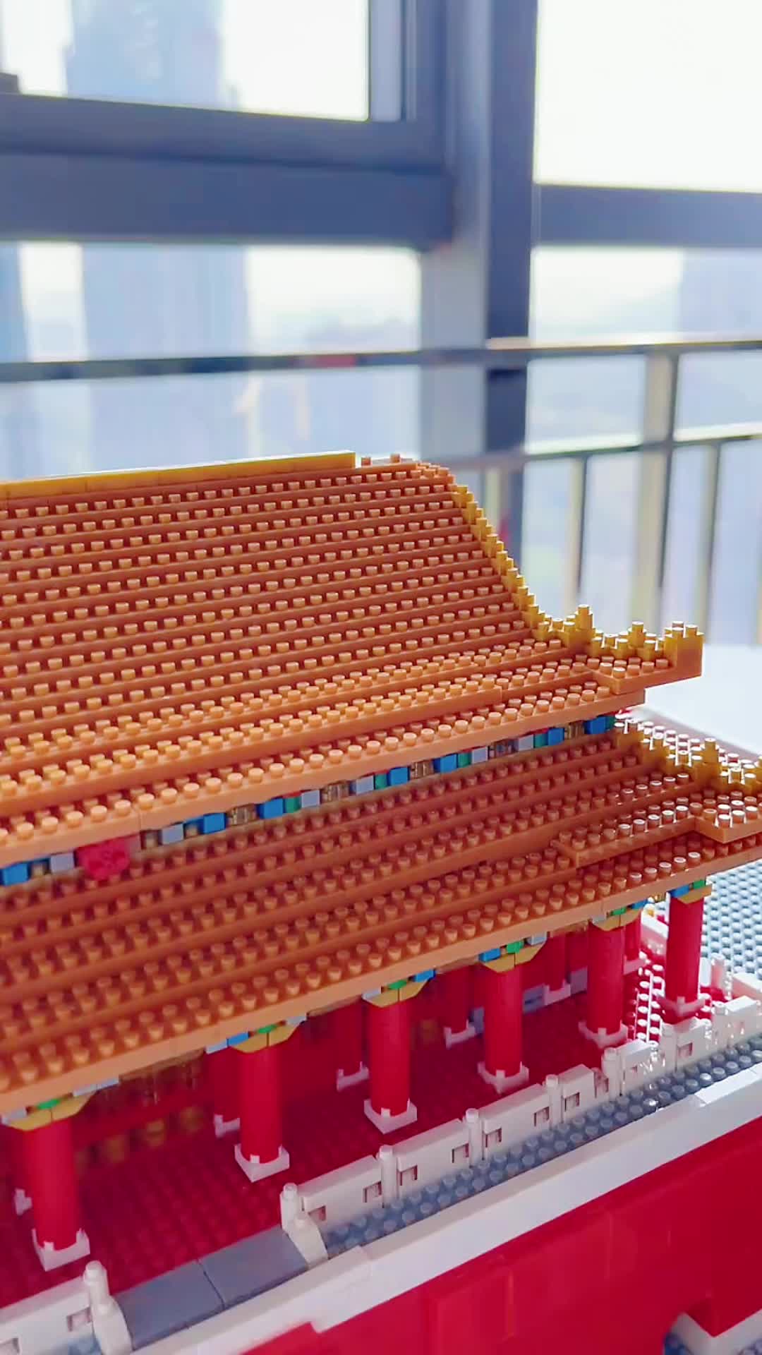 ...潮天安故宫门拼装积木建筑男孩黄鹤楼模型益智玩具礼物#手工制作 #...