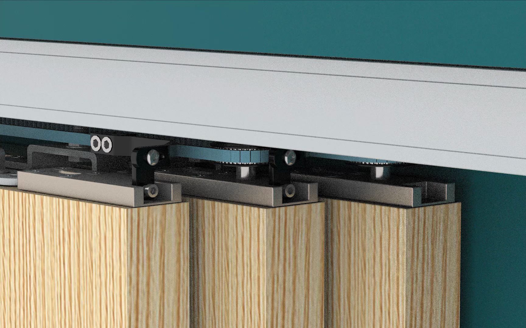 三门同步移门三维组装视频