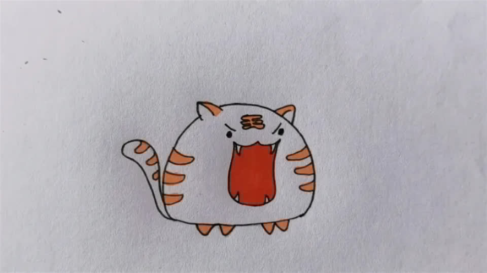 可爱小老虎画法,这样画你学会了吗!