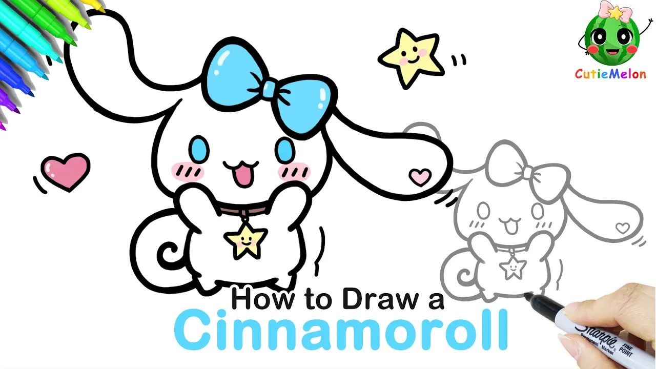 儿童简笔画可爱的大耳狗 How to Draw A Cute Cinnamoroll|Funny ...