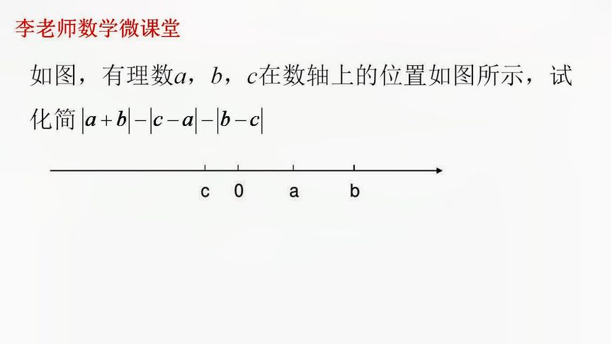 七上数学:利用数轴,由条件判断绝对值里式子符号,把绝对值化简