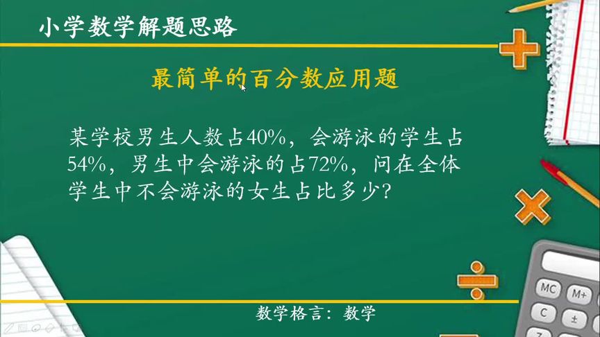 这道小学数学百分数应用题确实简单,你做对了吗?做多3步必须完