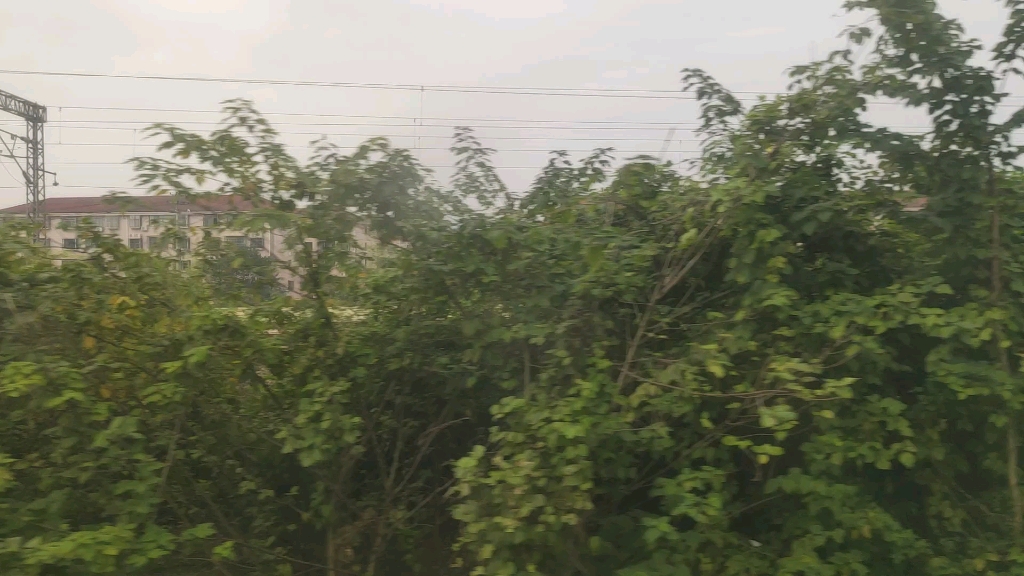 K511次列车高速跨越京广线某站
