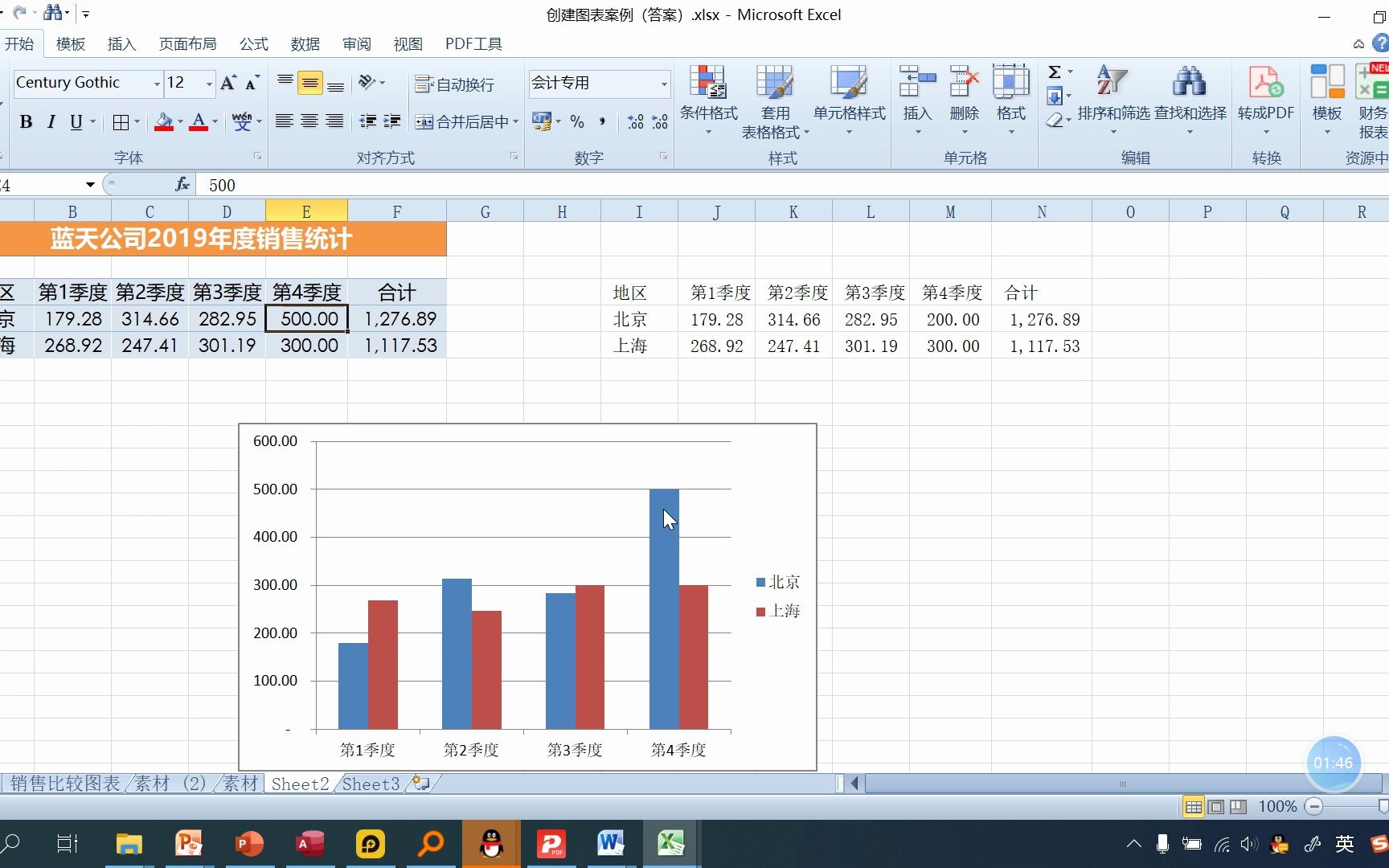 Excel 图随表动 & 选择性粘贴-粘贴链接 源表变化带来后表变化