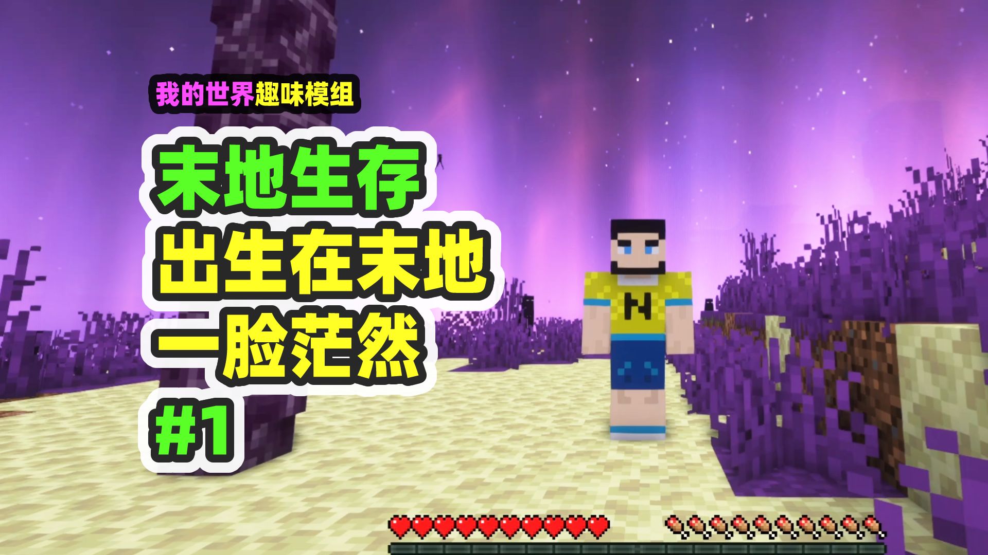 我的世界:末地生存1,出生在末地该怎么生存?_哔哩哔哩bilibili_我的...