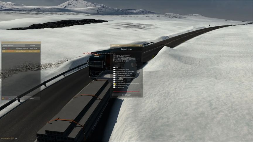 欧卡:斯堪尼亚8X4,运输51吨混凝土梁。途中被一位土耳其的撞车