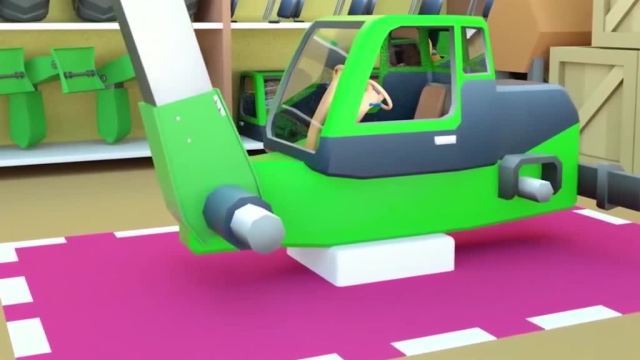 小朋友组装的叉车在农场装载草料,挖掘机表演,儿童早教益智动画