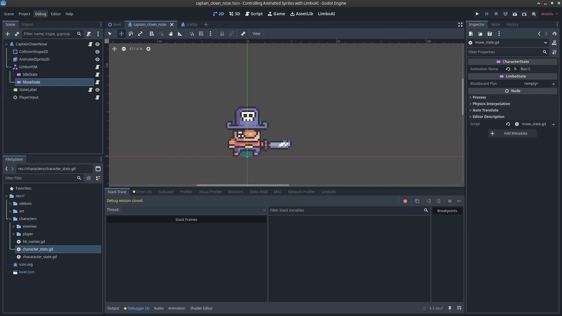 使用 LimboAI 分层状态机控制玩家角色 ~ Godot 4.4 教程 [P2]