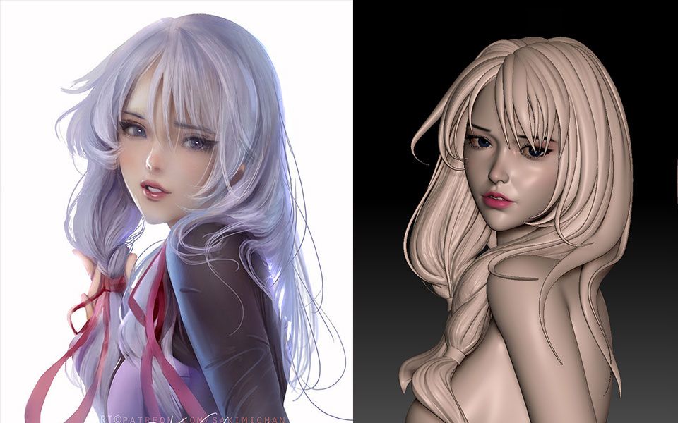 【ZBrush教程】美型角色3D模型制作全流程!女性人物角色模型制作...