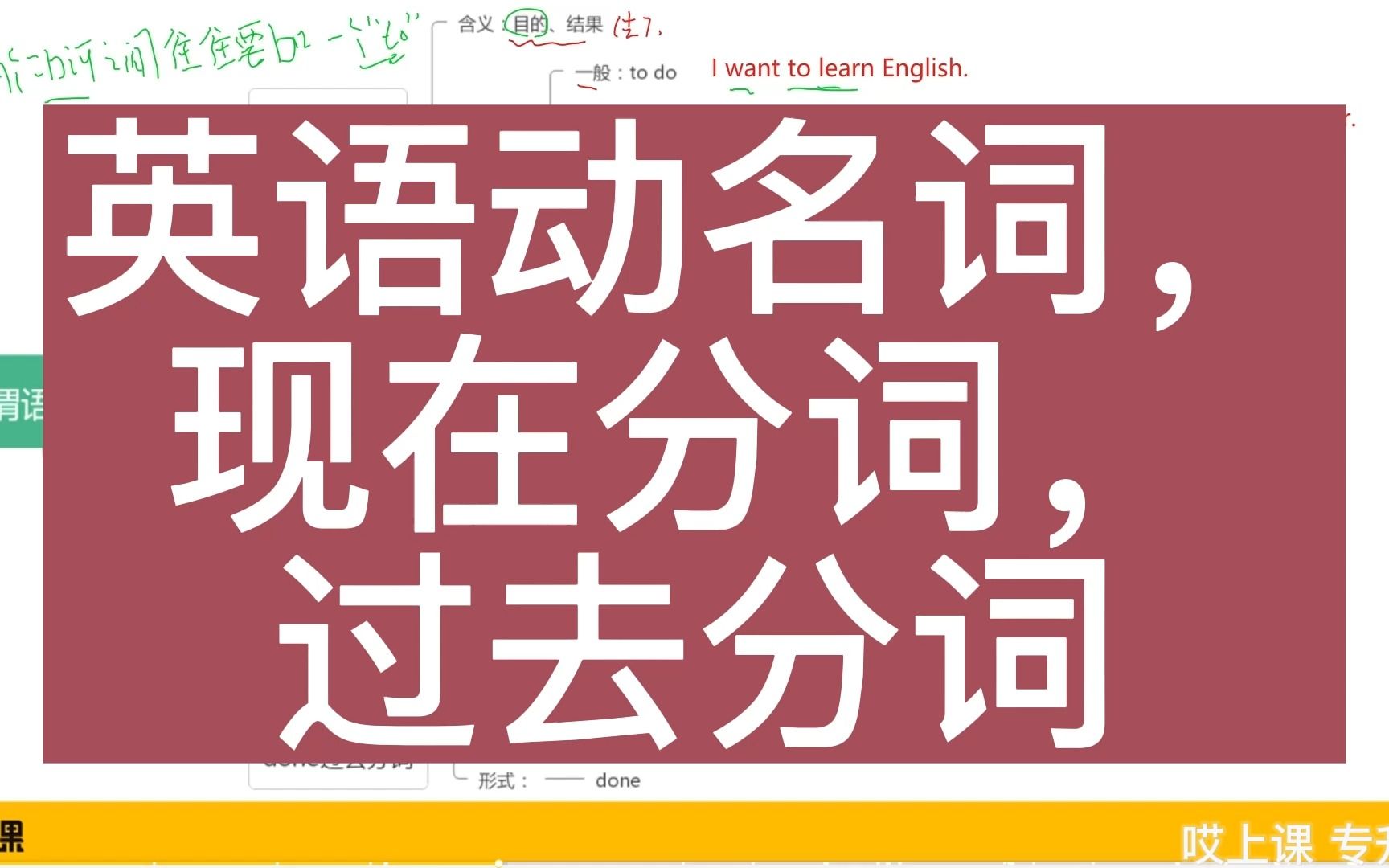 统招专升本【哎上课】英语——动名词,现在分词,过去分词