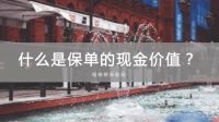 【第九期】什么是保单的现金价值