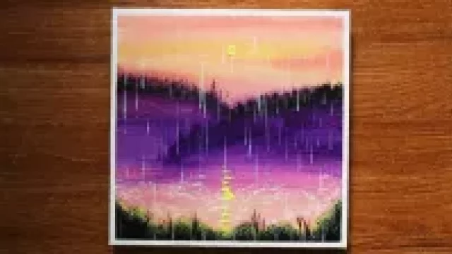 手工绘画教程,雨天风景的简单画法!