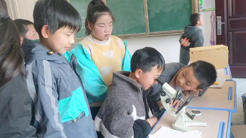 农村学生娃第一次用显微镜观察细胞,哎!可怜