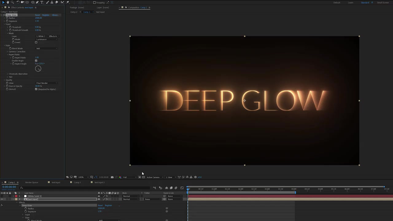 AE模拟真实高级辉光发光插件Deep Glow
