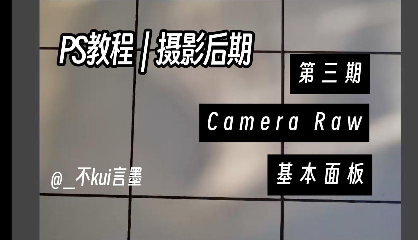 【PS教程|摄影后期】第三期|Camera Raw-基本面板