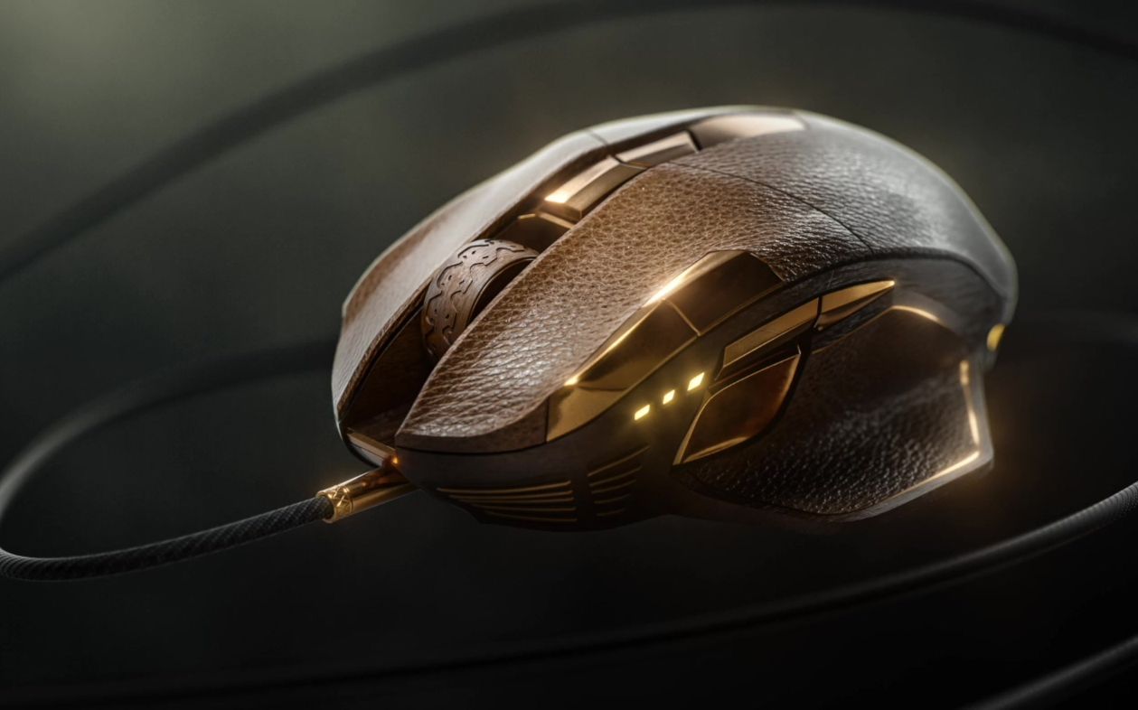 C4D+PS手动建模鼠标一枚,金坷垃材质