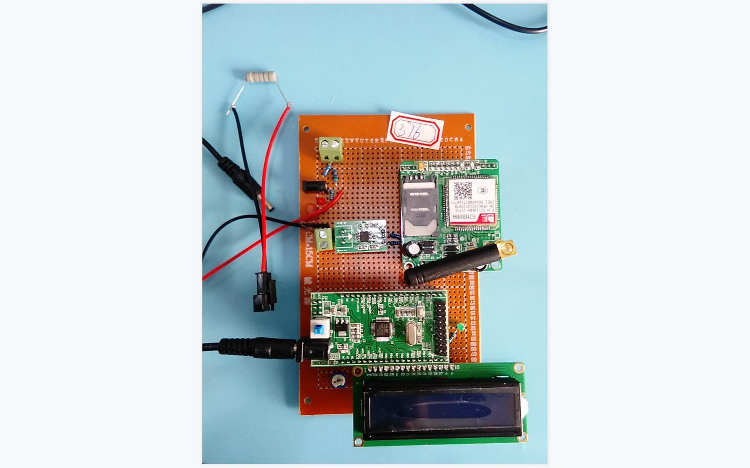 ...远程报警系统设计-ACS712-LCD602-gsm短信-DIY开发板套件19-376