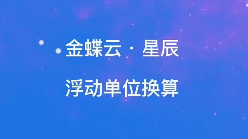 金蝶云星辰之浮动单位换算