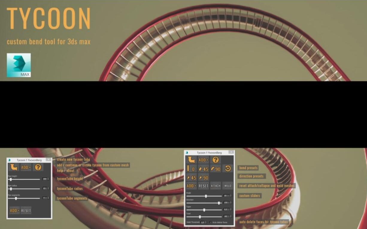3Ds Max custom bend tool 3dsmax自定义弯曲工具