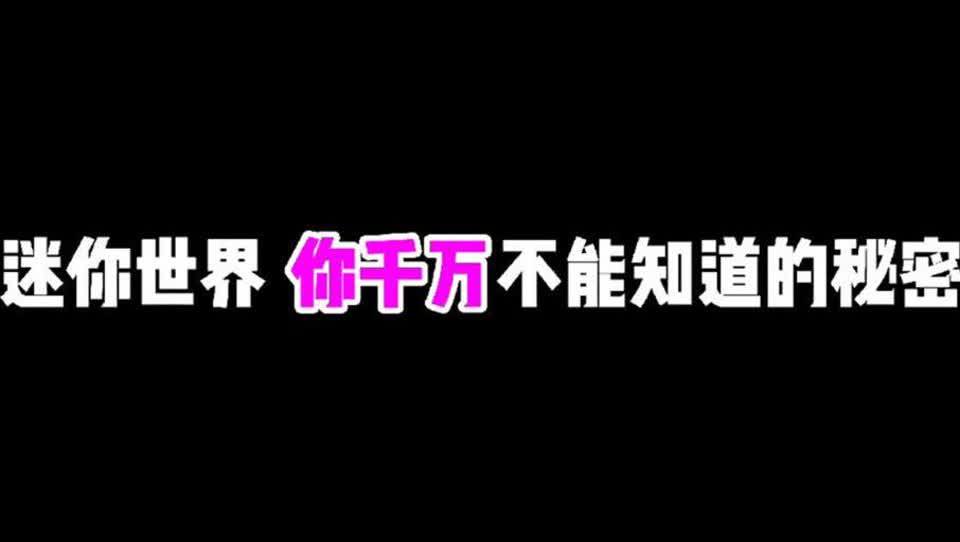 迷你世界:你不知道的秘密!
