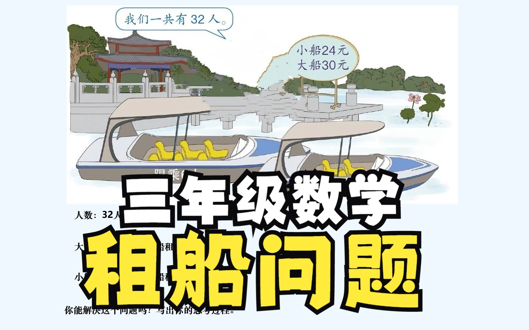 三年级数学。经典租船问题,方案选择问题,用列表的方法也就不难了