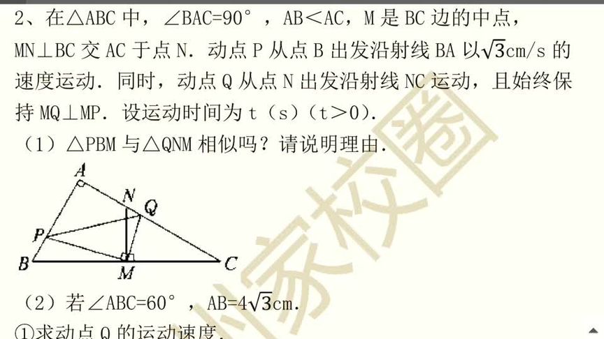 浙教版九上数学每日一练(45) - 13.1三角形中的相似问题