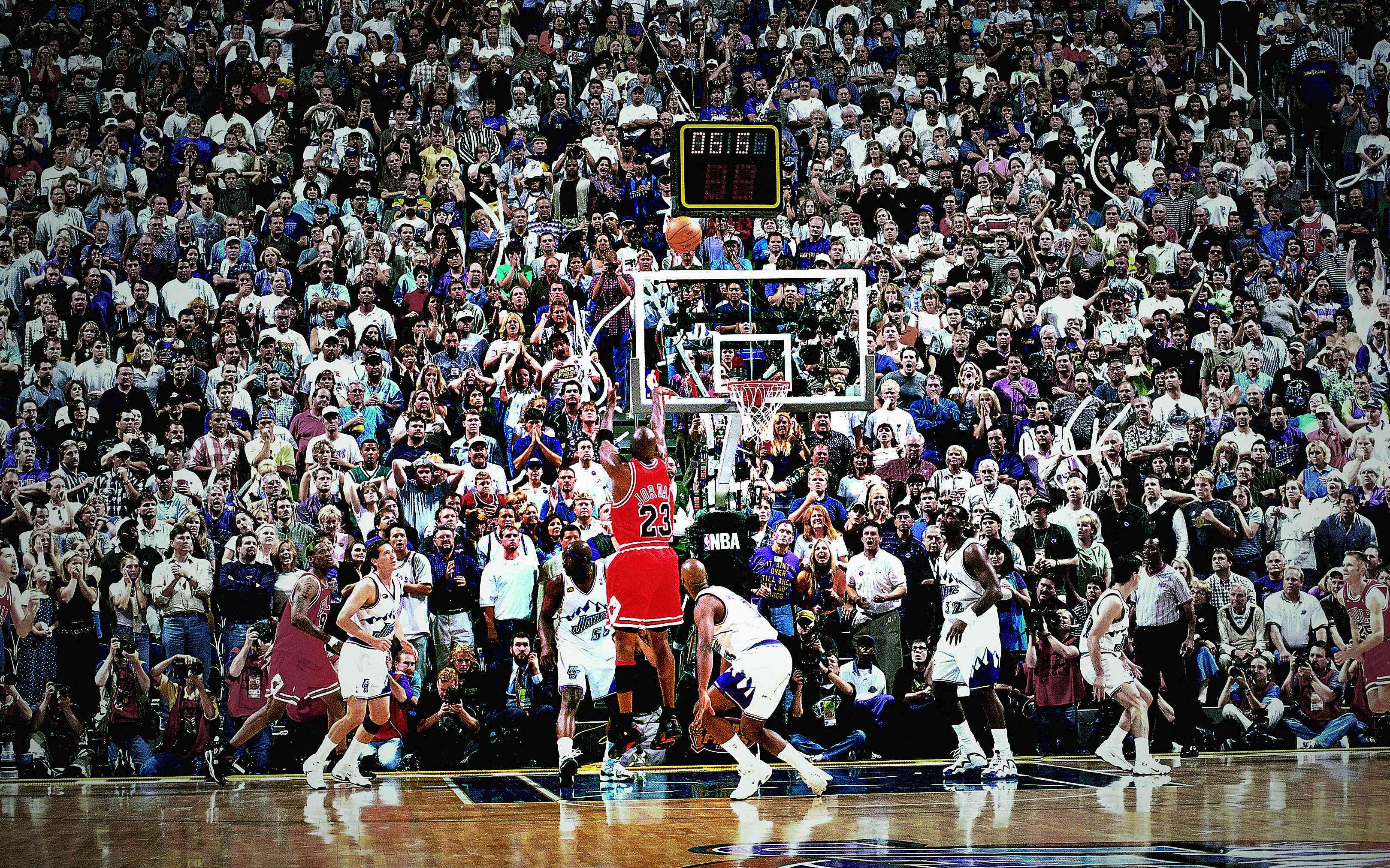 火柴人动画篮球NBA——98年总决赛乔丹晃倒拉塞尔,绝杀爵士!