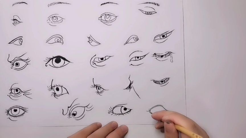 白描人物眼睛的画法,喜欢多多学习哟