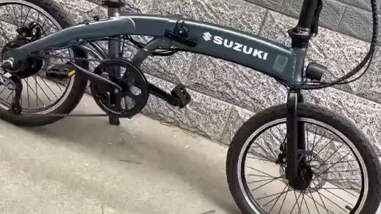 新款灰色!日本铃木SUZUKI锂电 折叠自行车,车架、车把、脚踏均可...