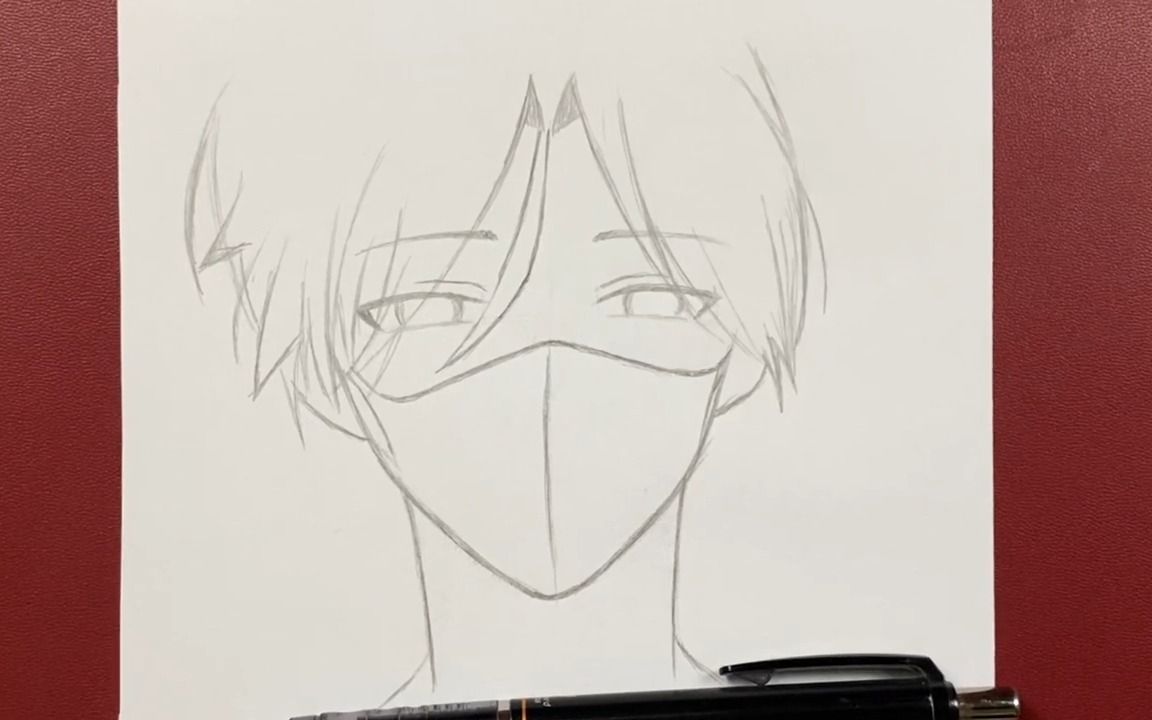 简单绘画戴口罩动漫角色