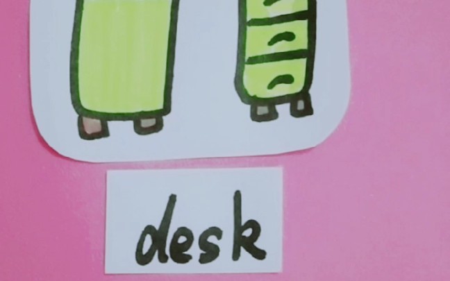 幼小衔接英文单词拼读发音读音音标简笔画 desk书桌小学一年级英语...