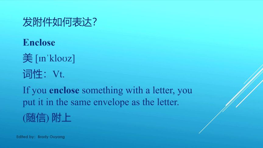 实用商务英语:如何准确表达随函发附件?Enclosed please find.