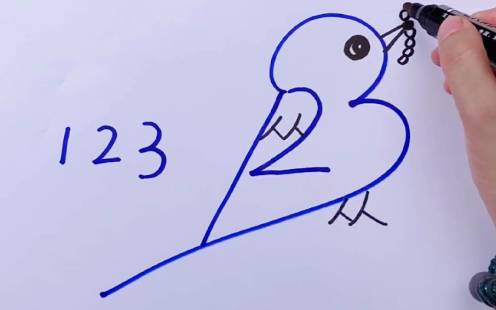 【简笔画】如何用数字画出一只鸟