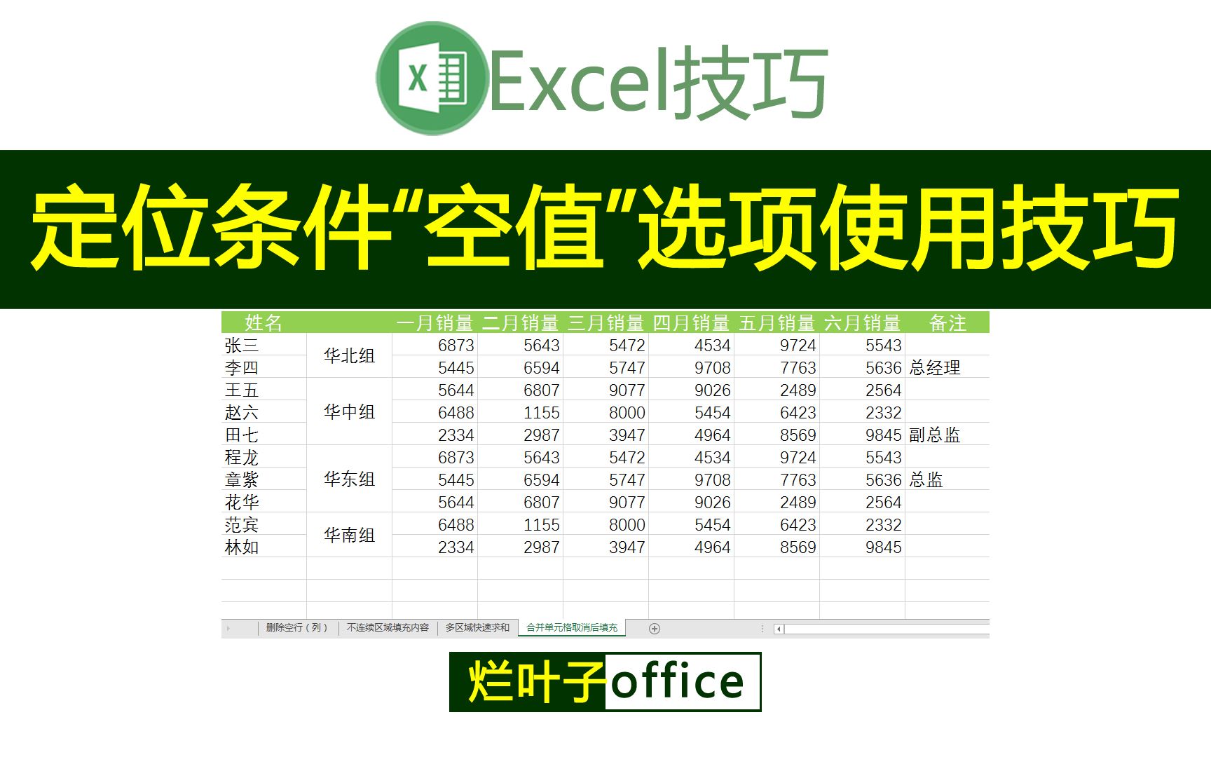 Excel定位条件中“空值”选项的应用解读,简单易学超实用