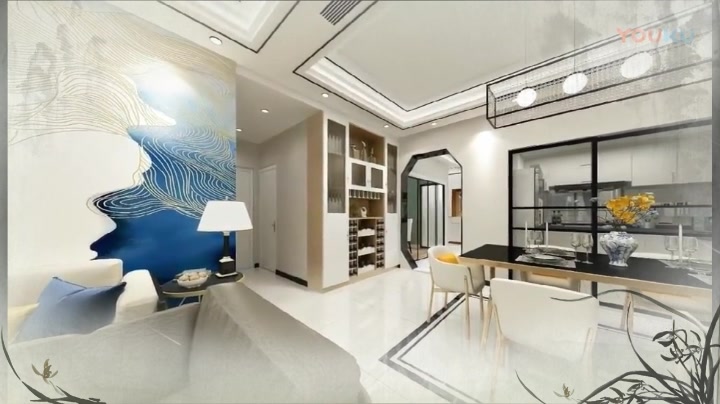 现代简约风格客餐厅装修全景(2)